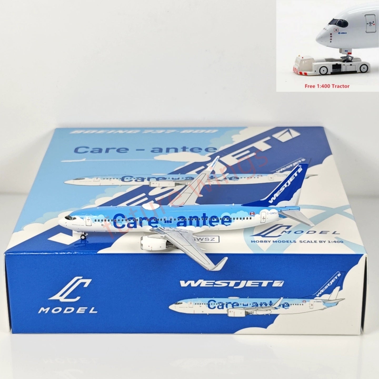 1:400 C Model WestJet Airlines B737-800 C-GWSZ Aircraft Model+Free Tra ...