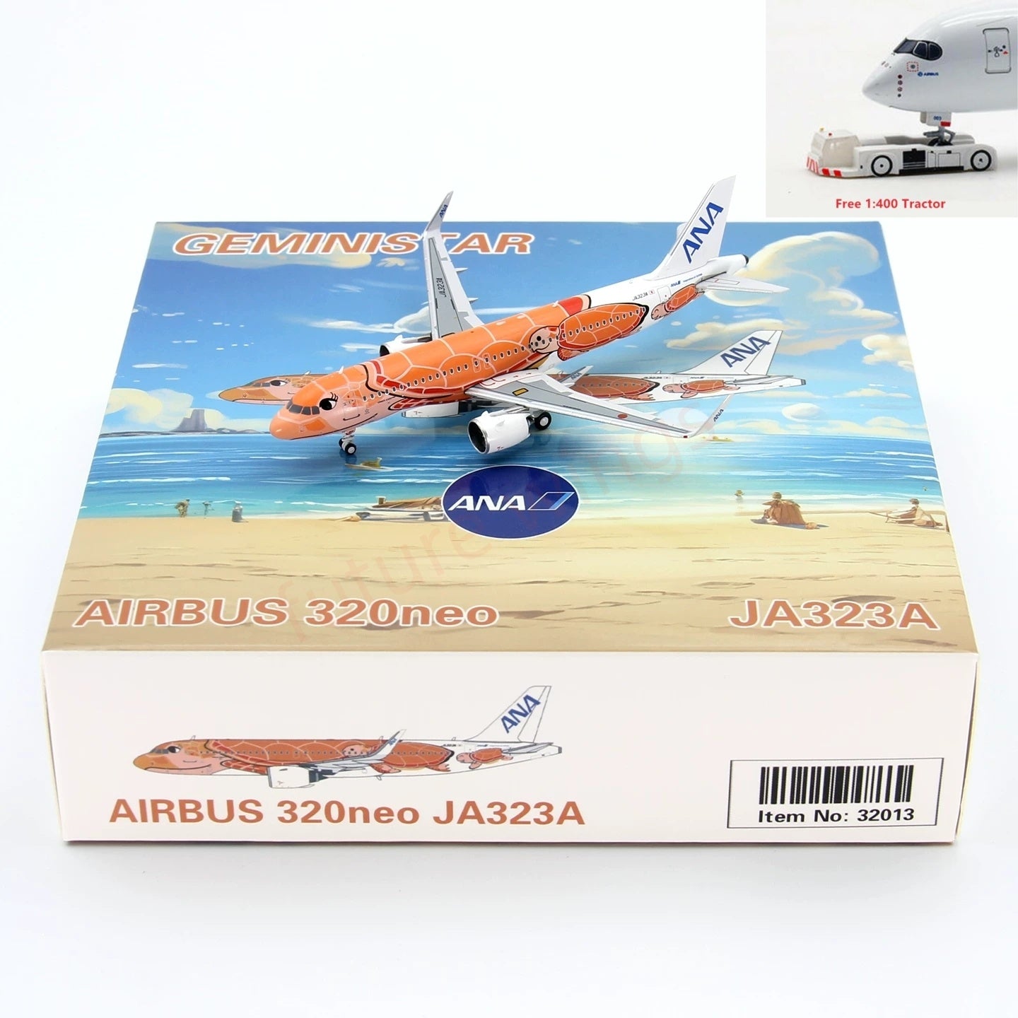 1:400 Geministar ANA A320neo JA323A “Orange Turtle” Aircraft Model+Fre ...